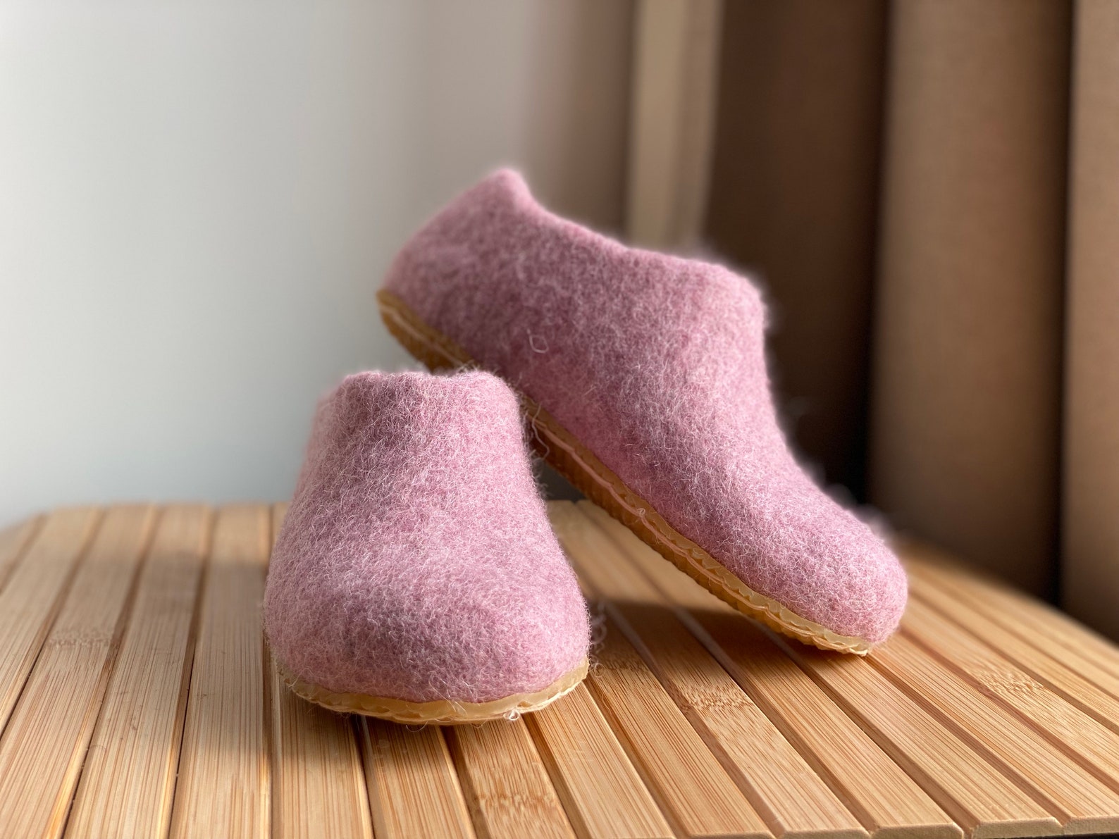 Pink Handmade Wool Kids Slippers: Felted Toddler Booties - Etsy