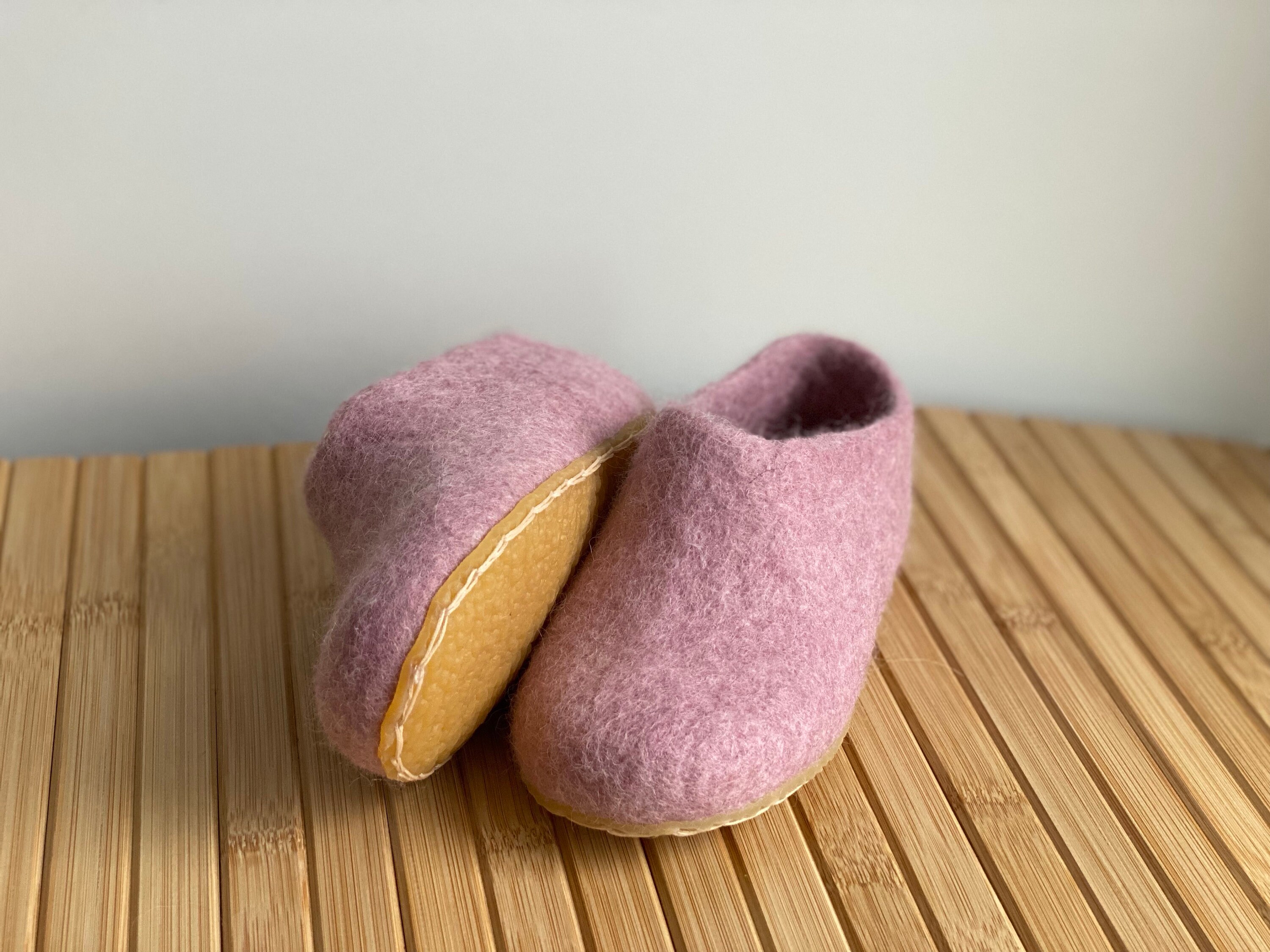Pink Handmade Wool Kids Slippers: Felted Toddler Booties - Etsy