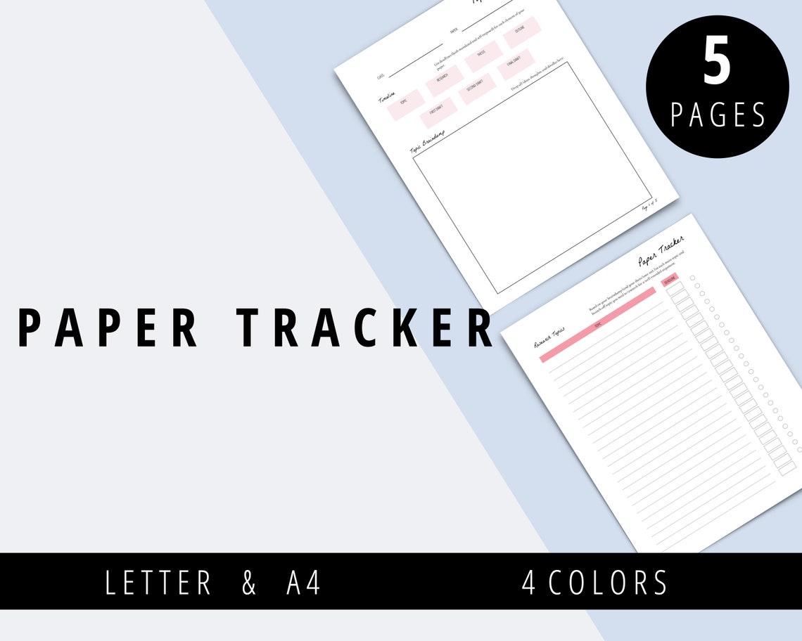 Paper Tracker | Essay Outline Printable, Printable Writing Schedule ...