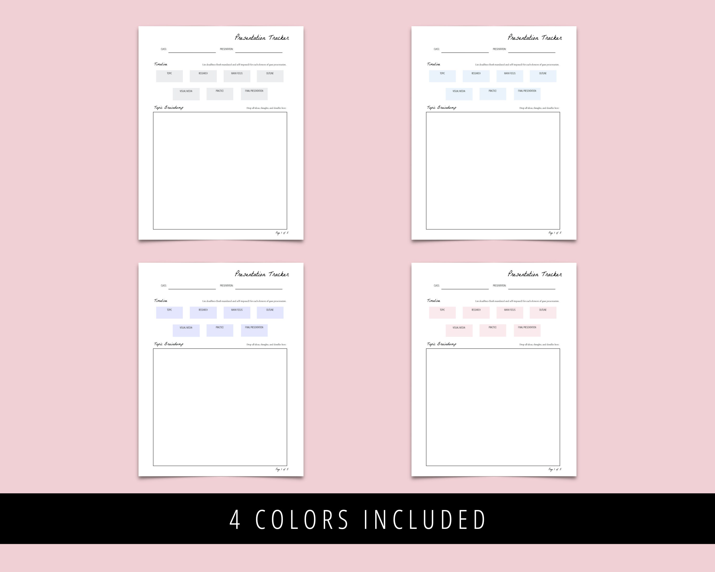 Presentation Tracker | Presentation Outline Printable, Public Speaking ...