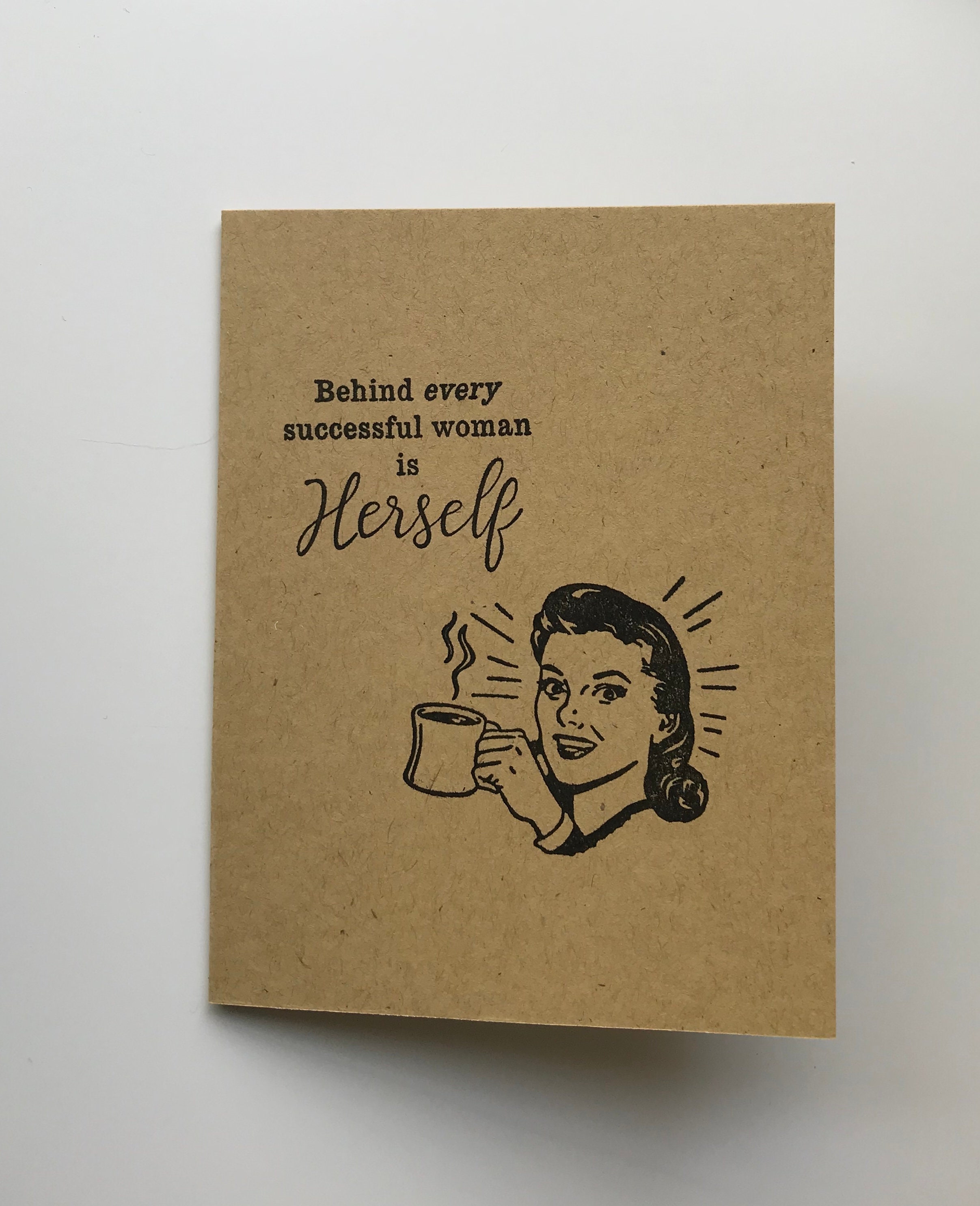 Humorous Funny Notecard Greeting Card Blank Inside Handmade Retro ...