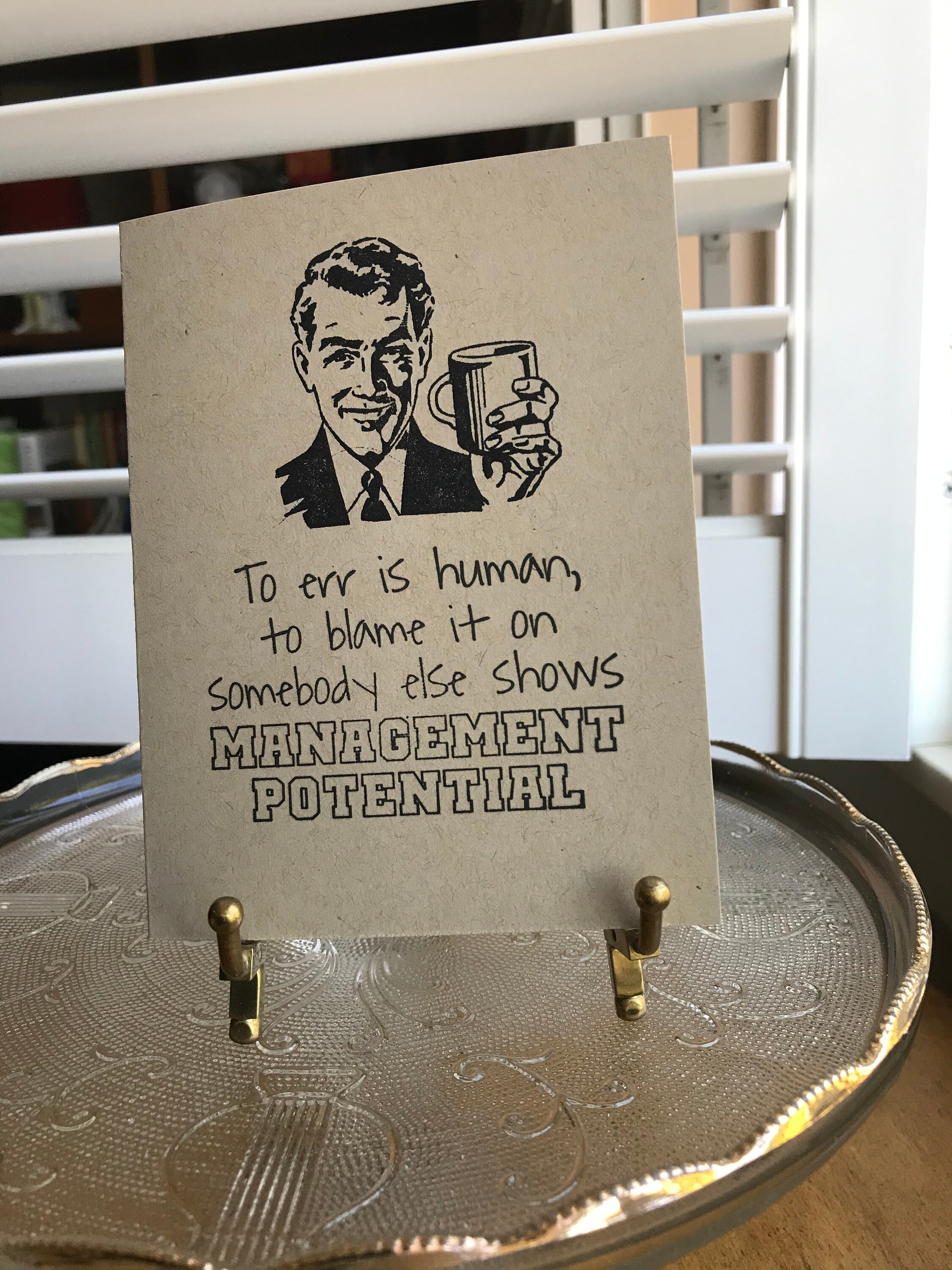 Funny Notecard Greeting Card Blank Inside Homemade Retro Card ...