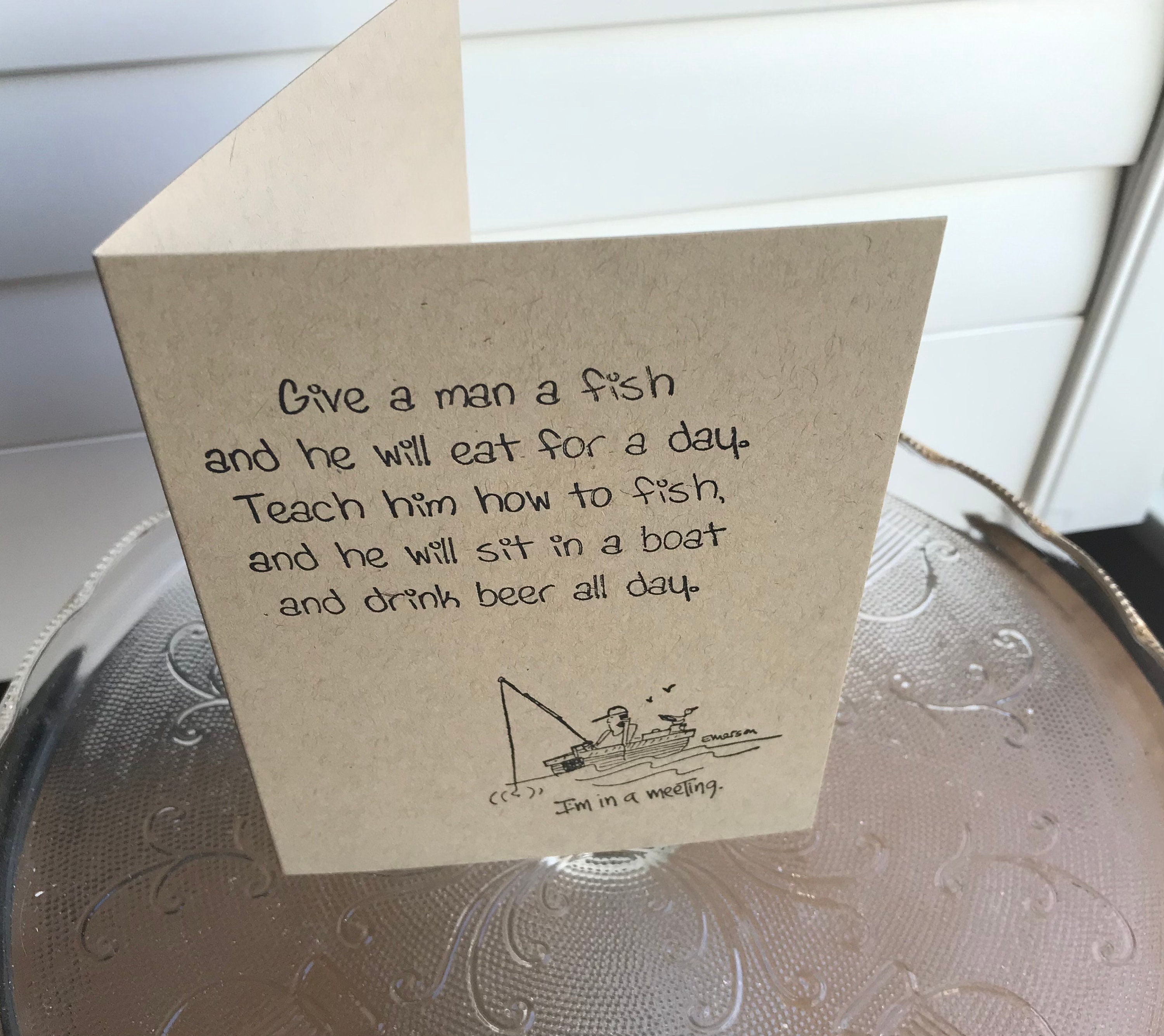 Humorous Funny Notecard Greeting Card Blank Inside Handmade Retro ...