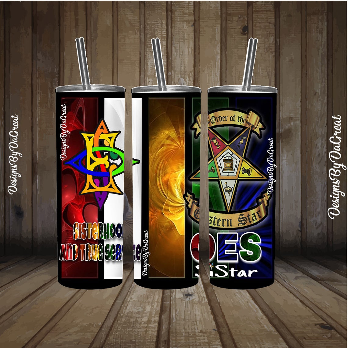 OES Eastern Star 20oz Straight Skinny Tumbler Digital Download Template ...