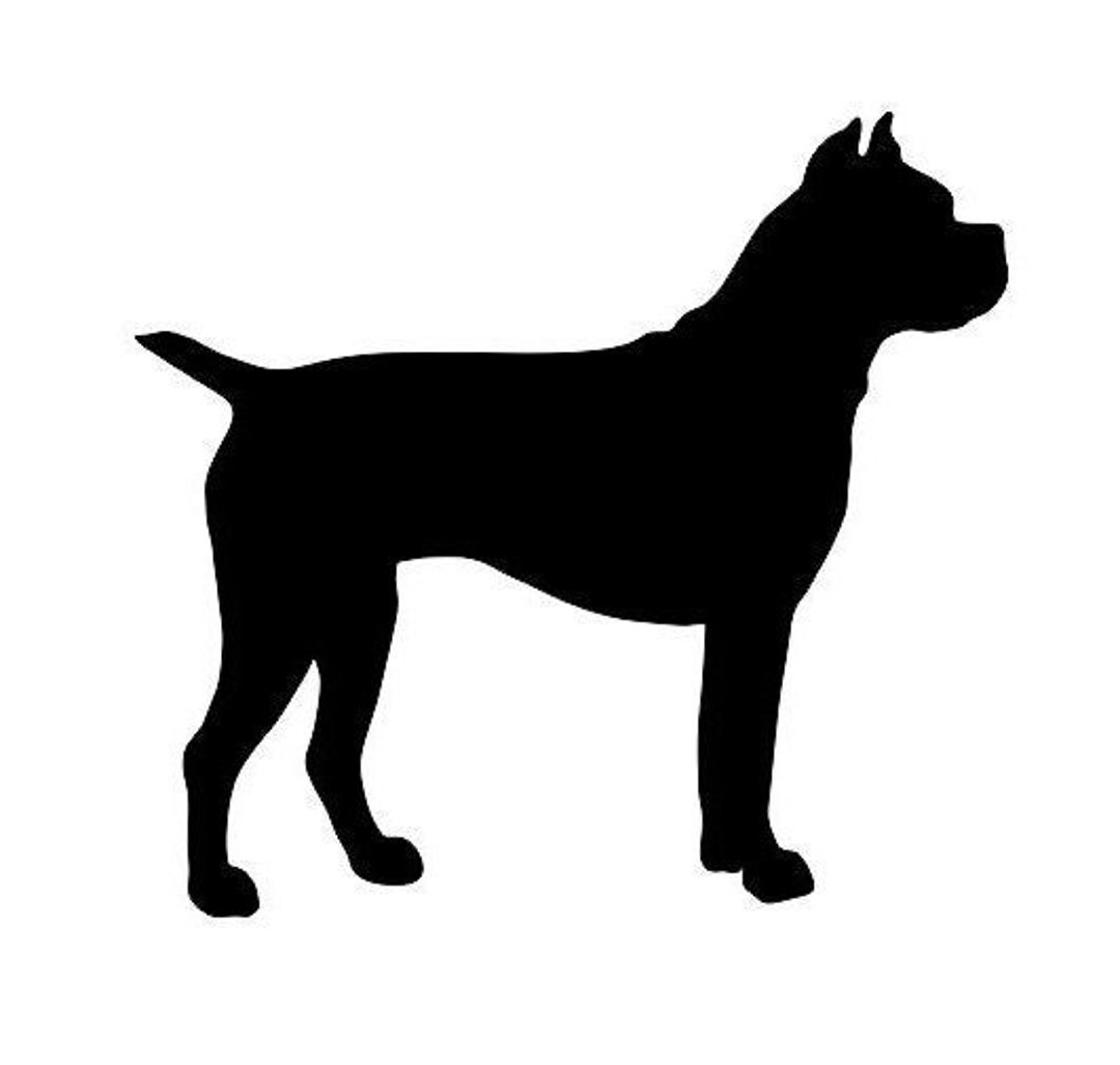 Boxer Dog Silhouette, Outline, Clip-art, SVG, PDF, Ai, Jpeg - Etsy