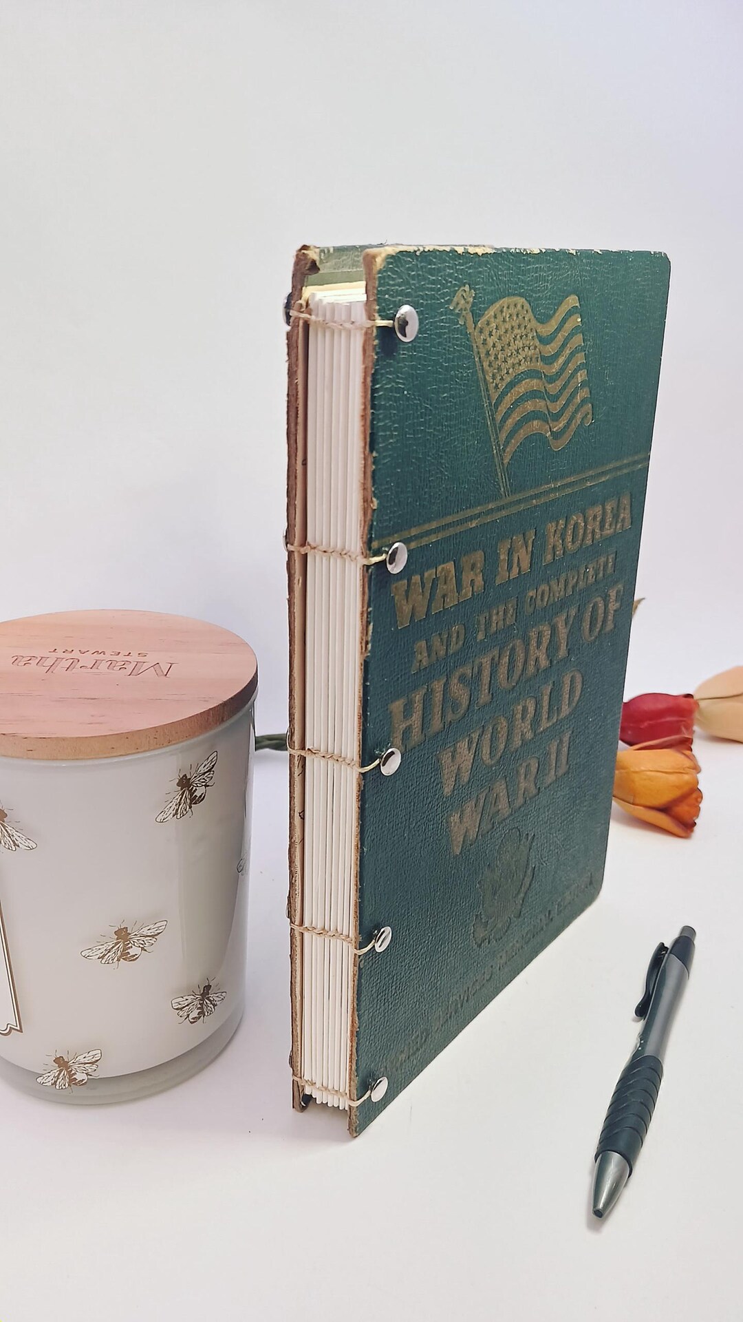 Upcycled War History Journal • 1952 Military Book, Handbound - Etsy