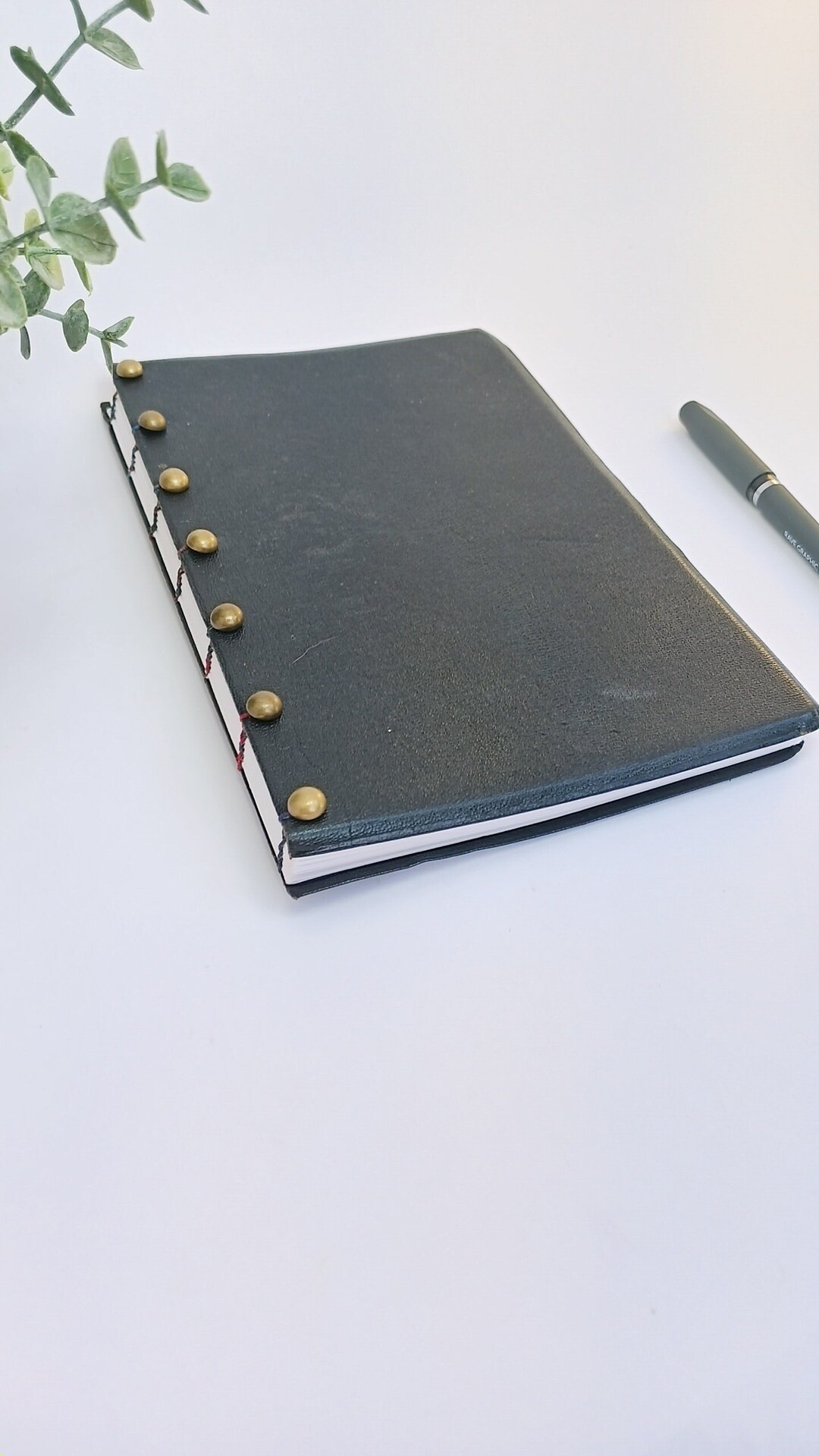 1974 Leather Vintage Upcycled Writing Journal / Handmade / Hand ...
