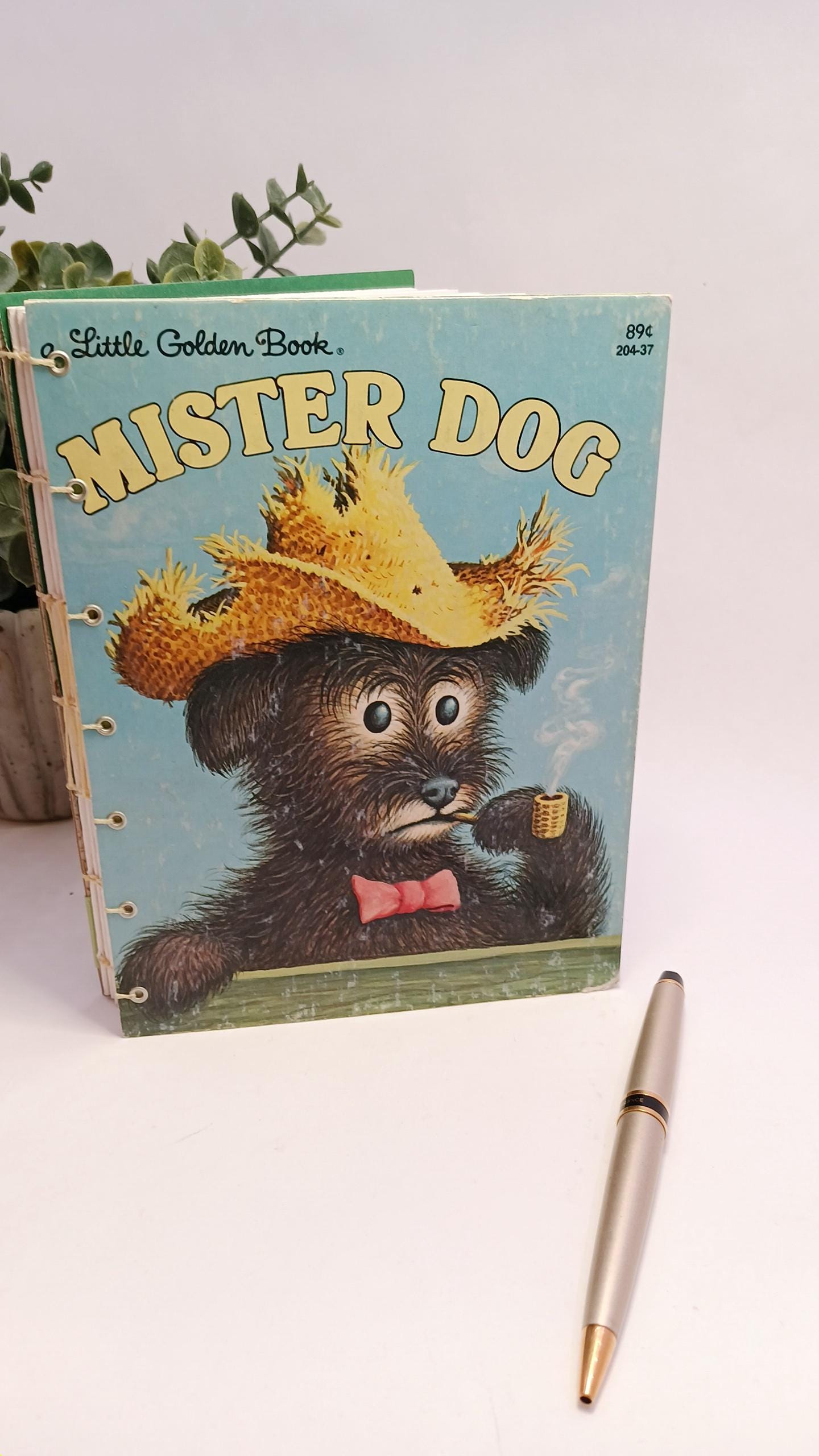 1980 Mister Dog Little Golden Book Vintage Upcycled Hardcover Writing ...
