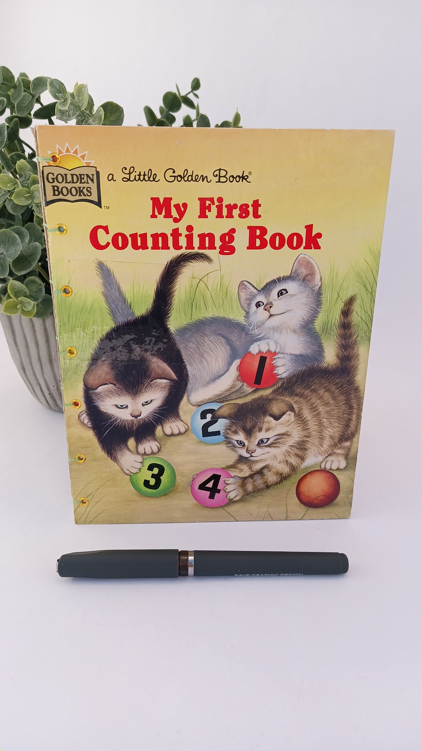 1957 My First Counting Book Upcycled Vintage Little Golden Book Journal ...