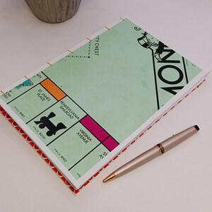 Monopoly Gameboard Upcycled Vintage Book Journal / Handmade / Hand ...