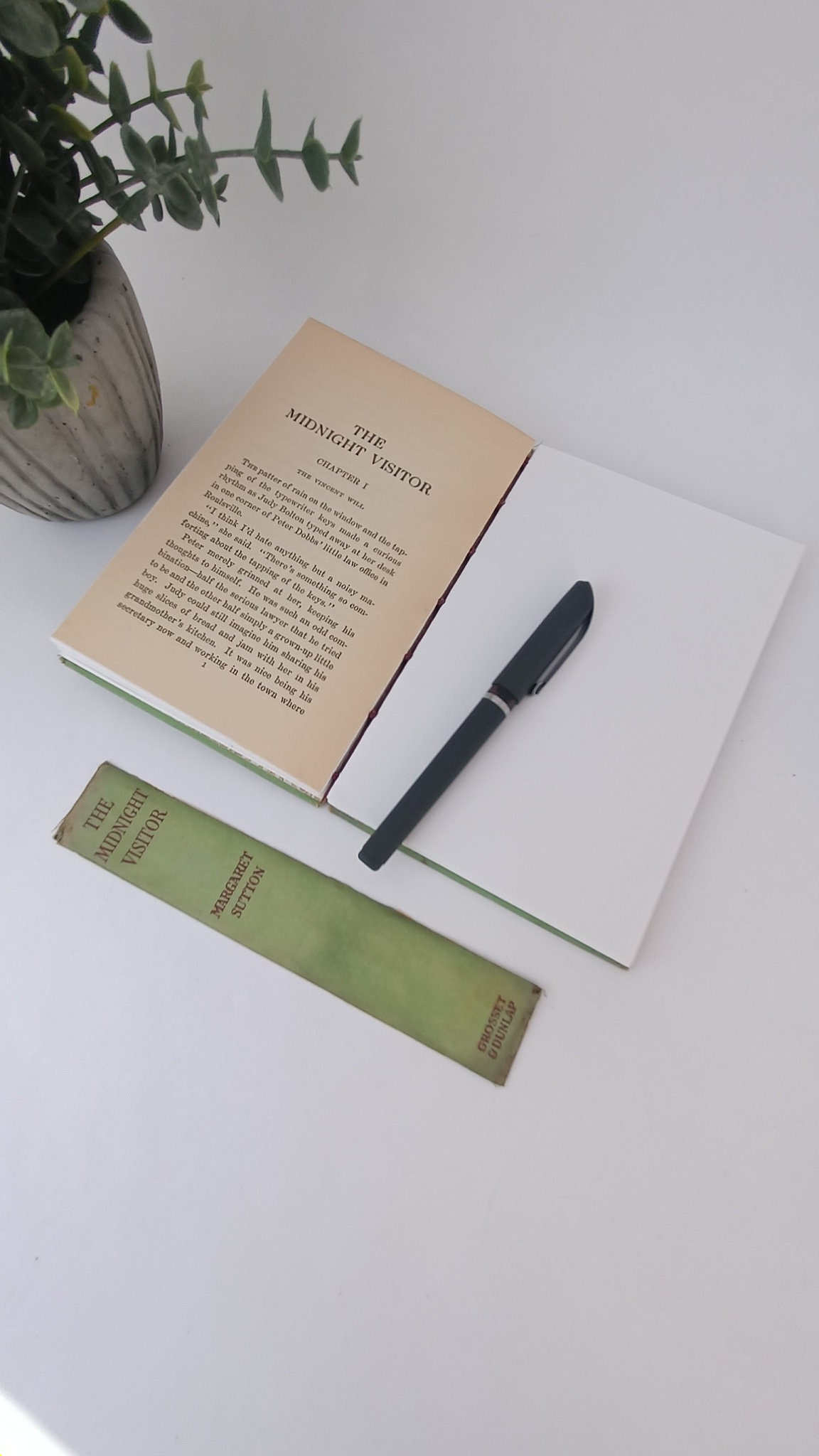 1939 Midnight Visitor Judy Bolton Mystery Upcycled Vintage Journal W ...