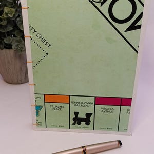 Monopoly Gameboard Upcycled Vintage Book Journal / Handmade / Hand ...
