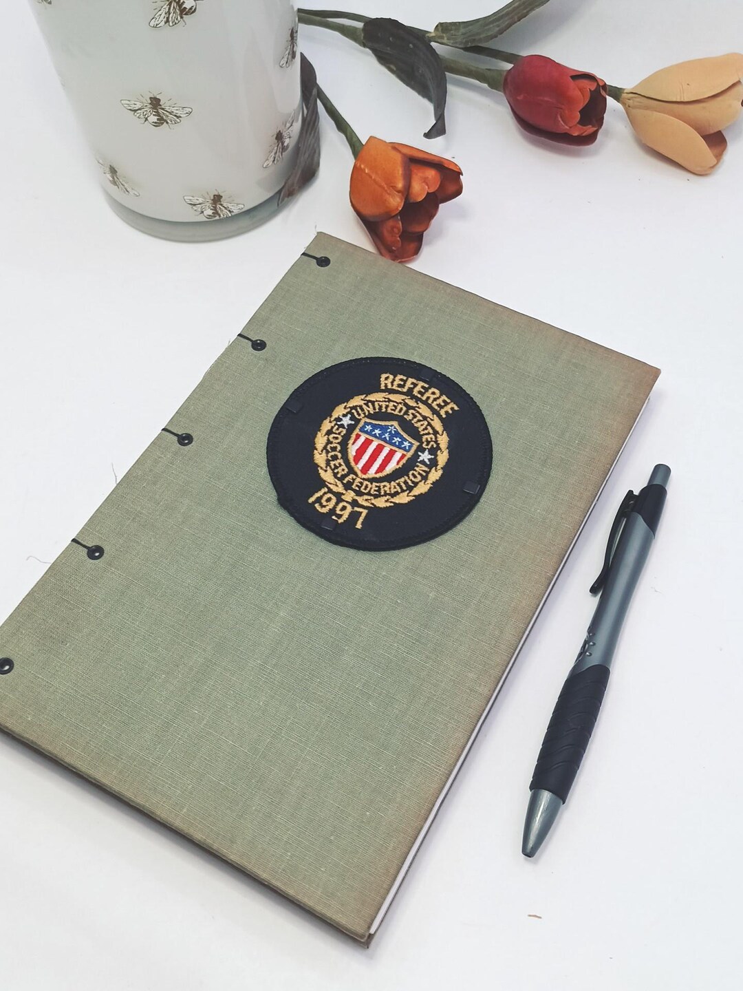 Vintage 1997 Referee Patch Journal • Upcycled Handmade Notebook - Etsy
