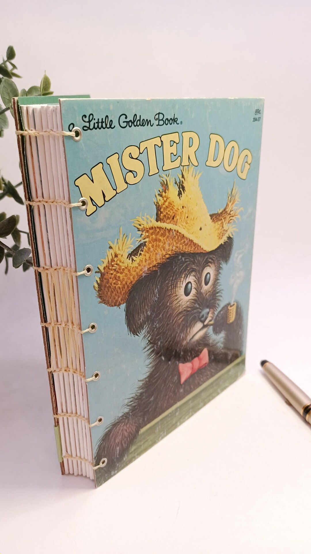 1980 Mister Dog Little Golden Book Vintage Upcycled Hardcover Writing ...