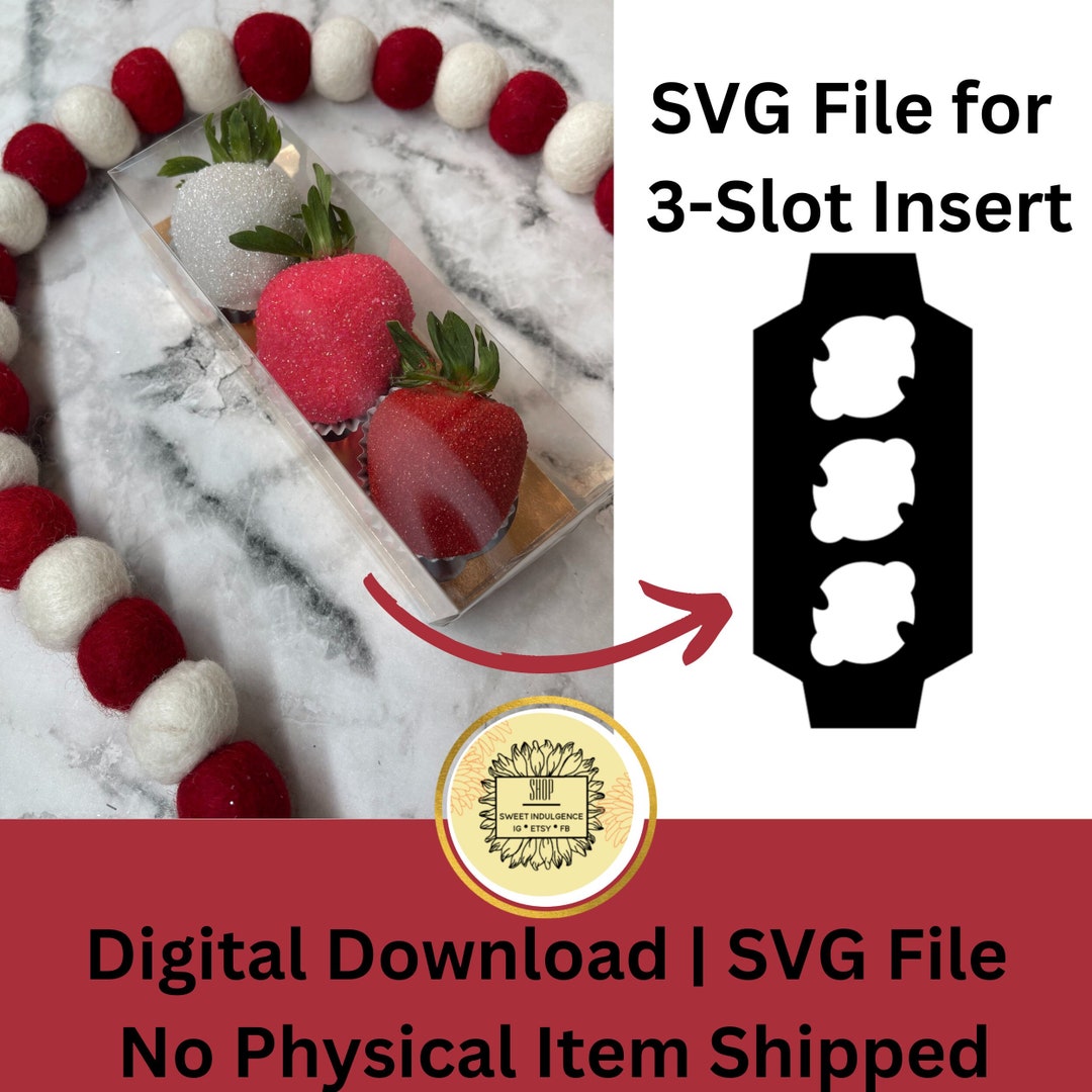 Digital Instant Download 3-slot Small Strawberry Treat Holder Insert ...