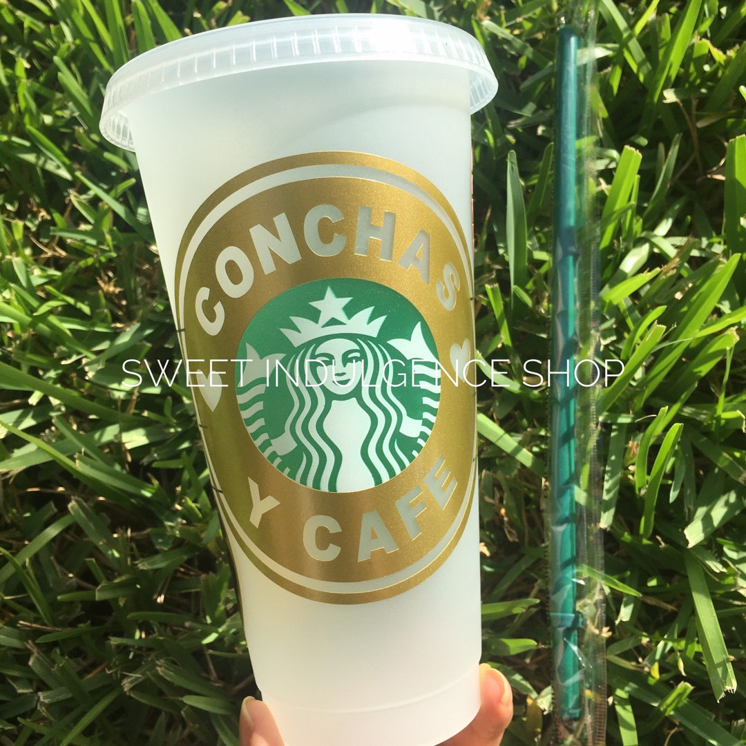 Conchas Y Cafe Starbucks Cold Cup, Bread and Coffee Cup, Reusable ...