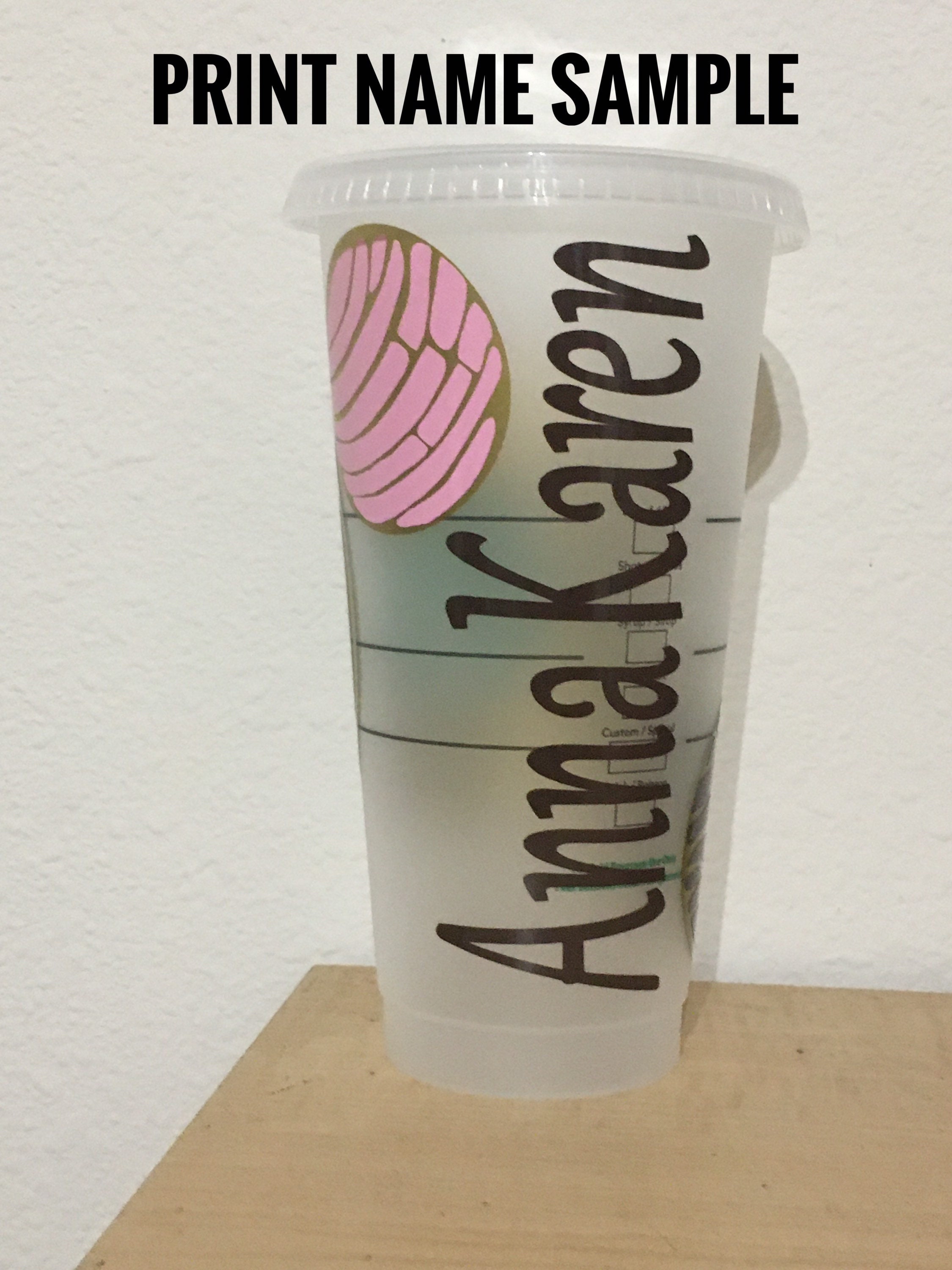 Conchas Y Cafe Starbucks Cold Cup, Bread and Coffee Cup, Reusable ...