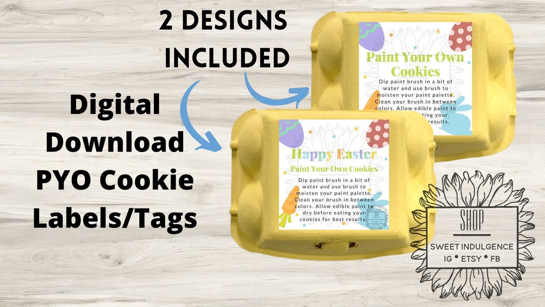 Digital Instant Download PYO Easter Mini Cookies Egg Carton Sticker ...