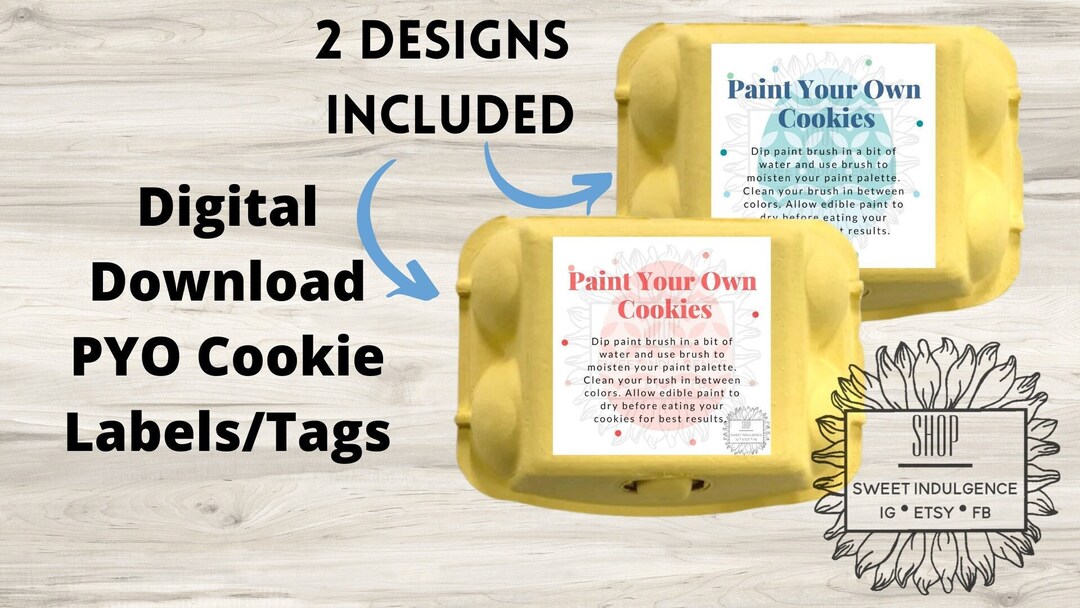 Digital Instant Download PYO Easter Egg Mini Cookies Egg Carton Sticker ...
