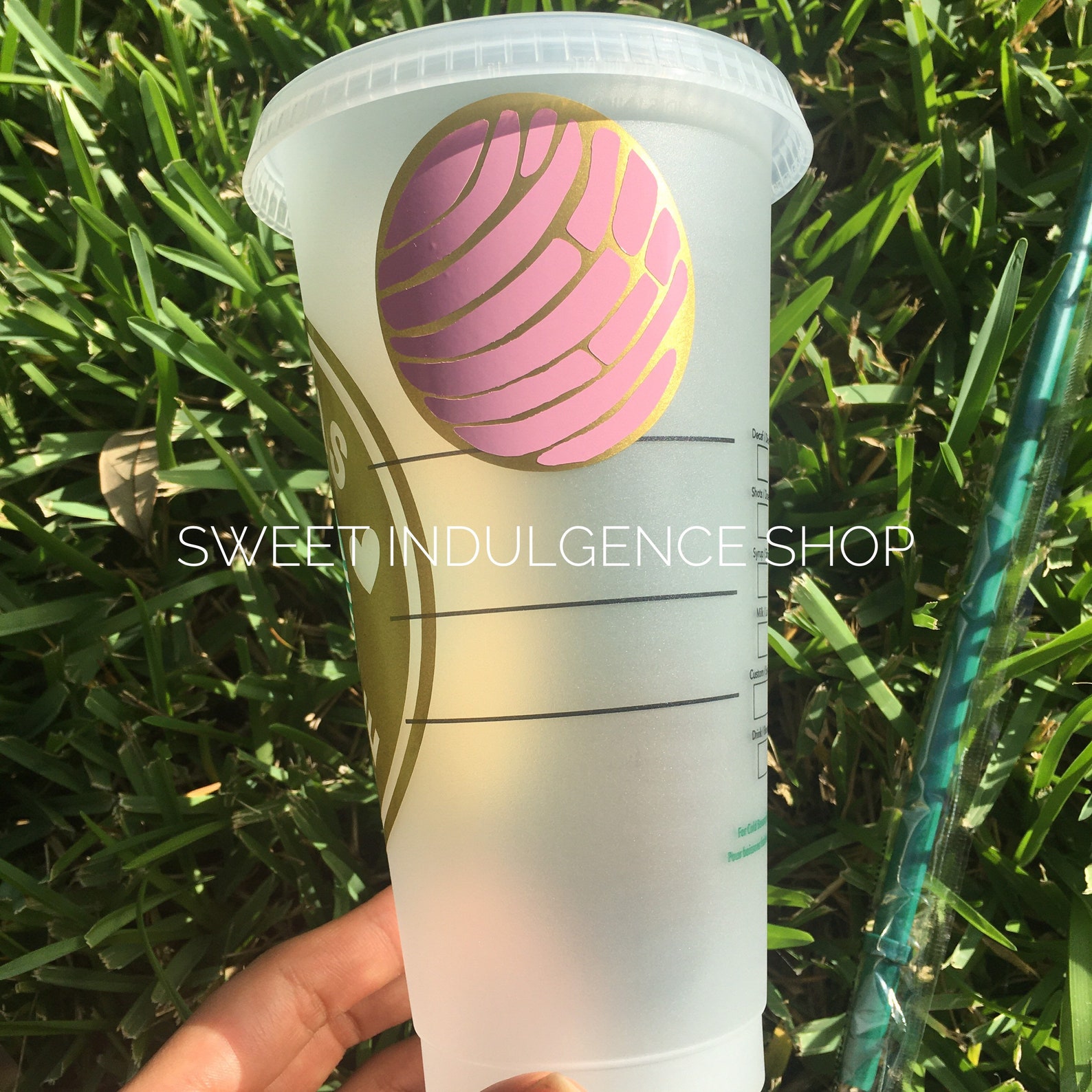 Conchas Y Cafe Starbucks Cold Cup, Bread and Coffee Cup, Reusable ...