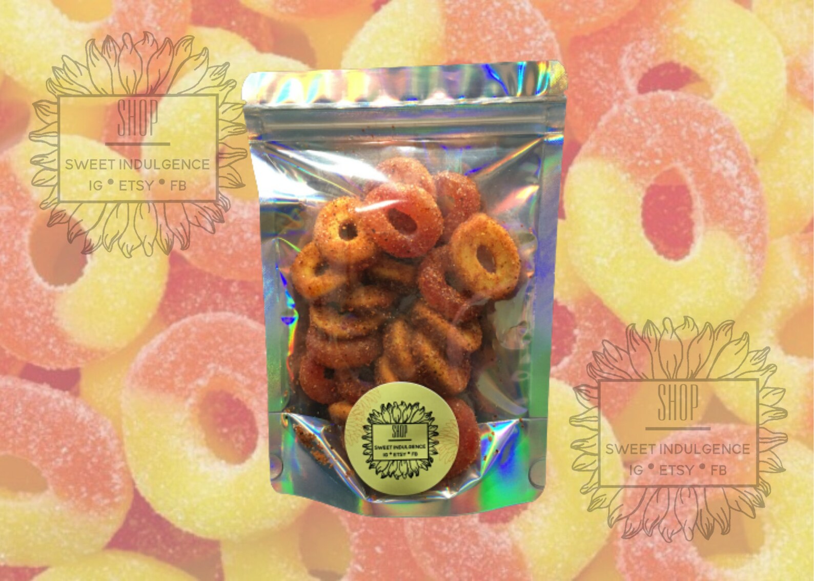 Peach Rings Spicy Chile Candy Dulce Enchilados Peach Ring | Etsy