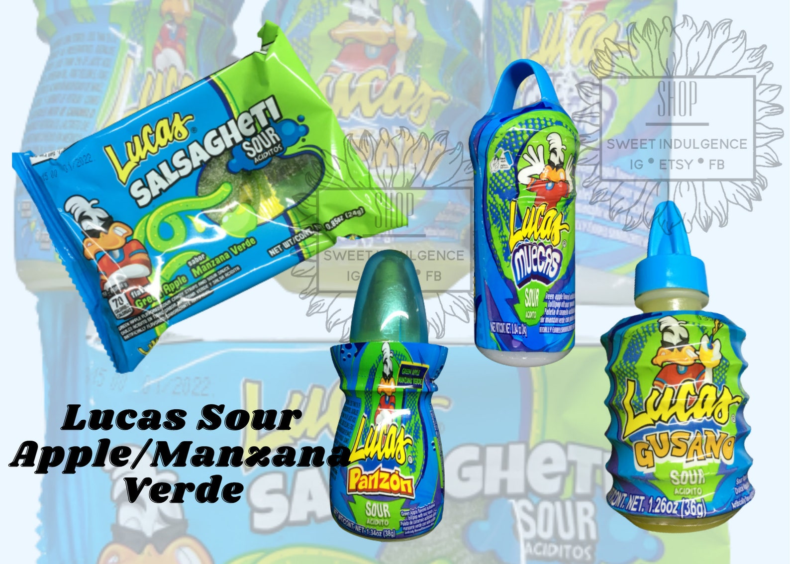 Lucas Sour Acidito Apple Gusano Lucas Pack Lucas Candy | Etsy