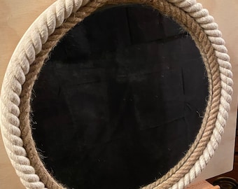 LARGE 80cm 31.4inch Hampton Nautical Coastal Round Rope Mirror Home ...