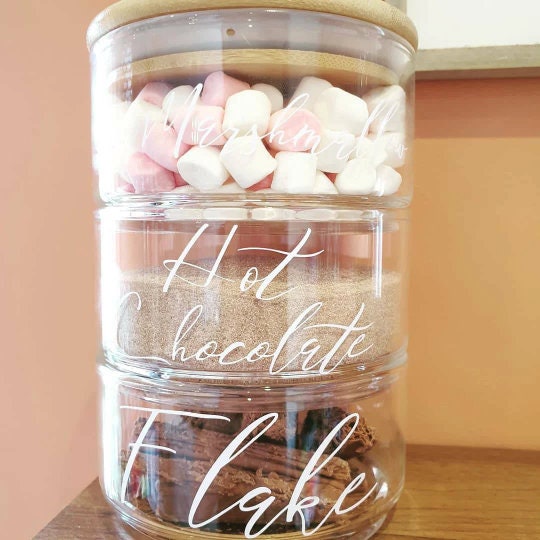 Glass Stacking Kitchen Canisters Stacked Stackable Eco Storage | Etsy