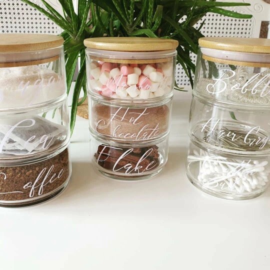 Glass Stacking Kitchen Canisters Stacked Stackable Eco Storage | Etsy