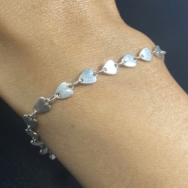 Heart Link Bracelet - Etsy