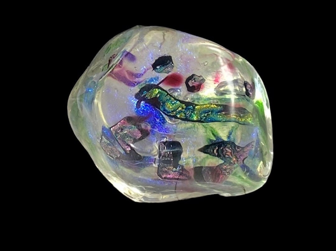 Timothy E Landers Dichroic Glass "moon Rock" Paperweight 3 Inches ...