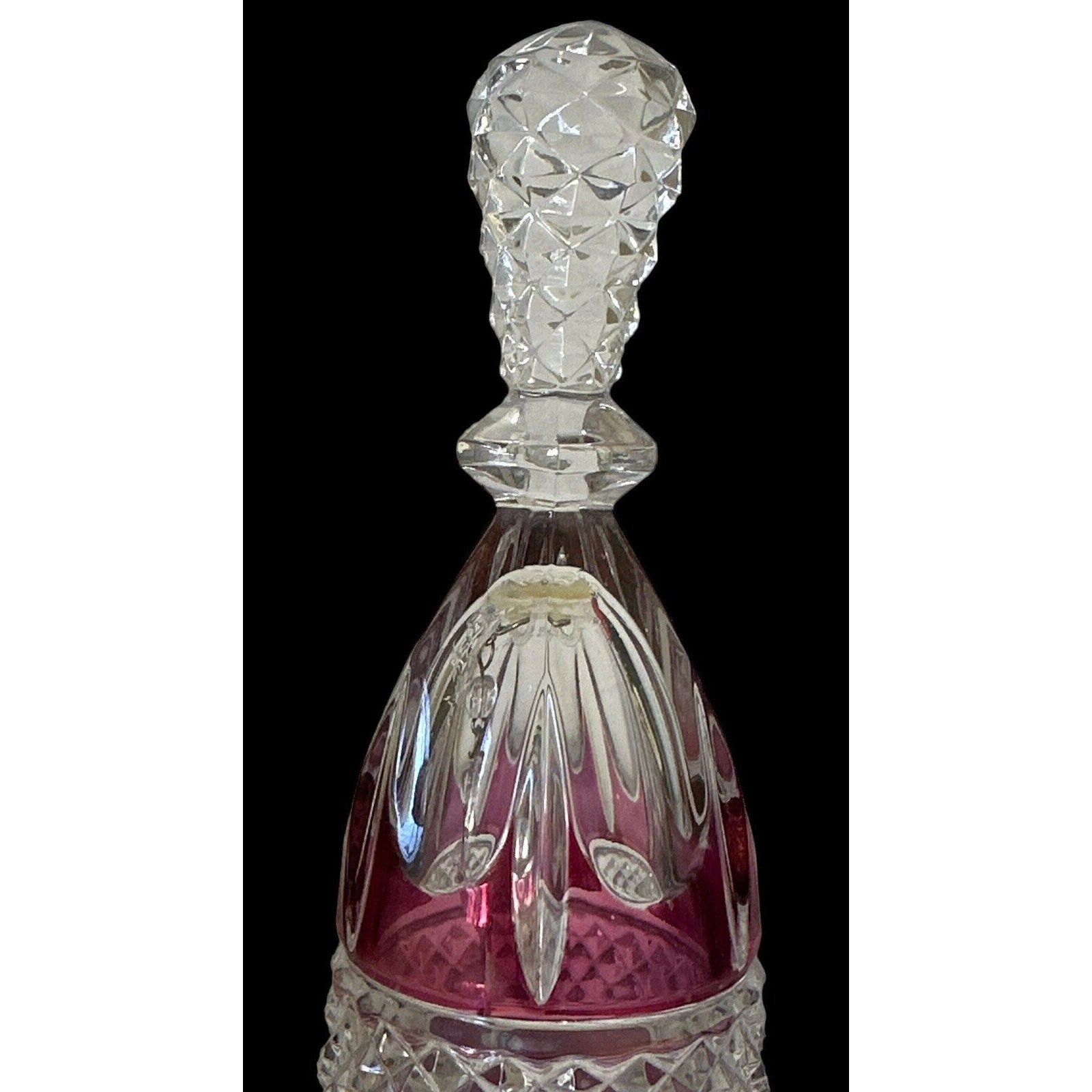 Vintage Ruby Cut Glass Crystal Dinner Bell Red and Clear Heavy - Etsy