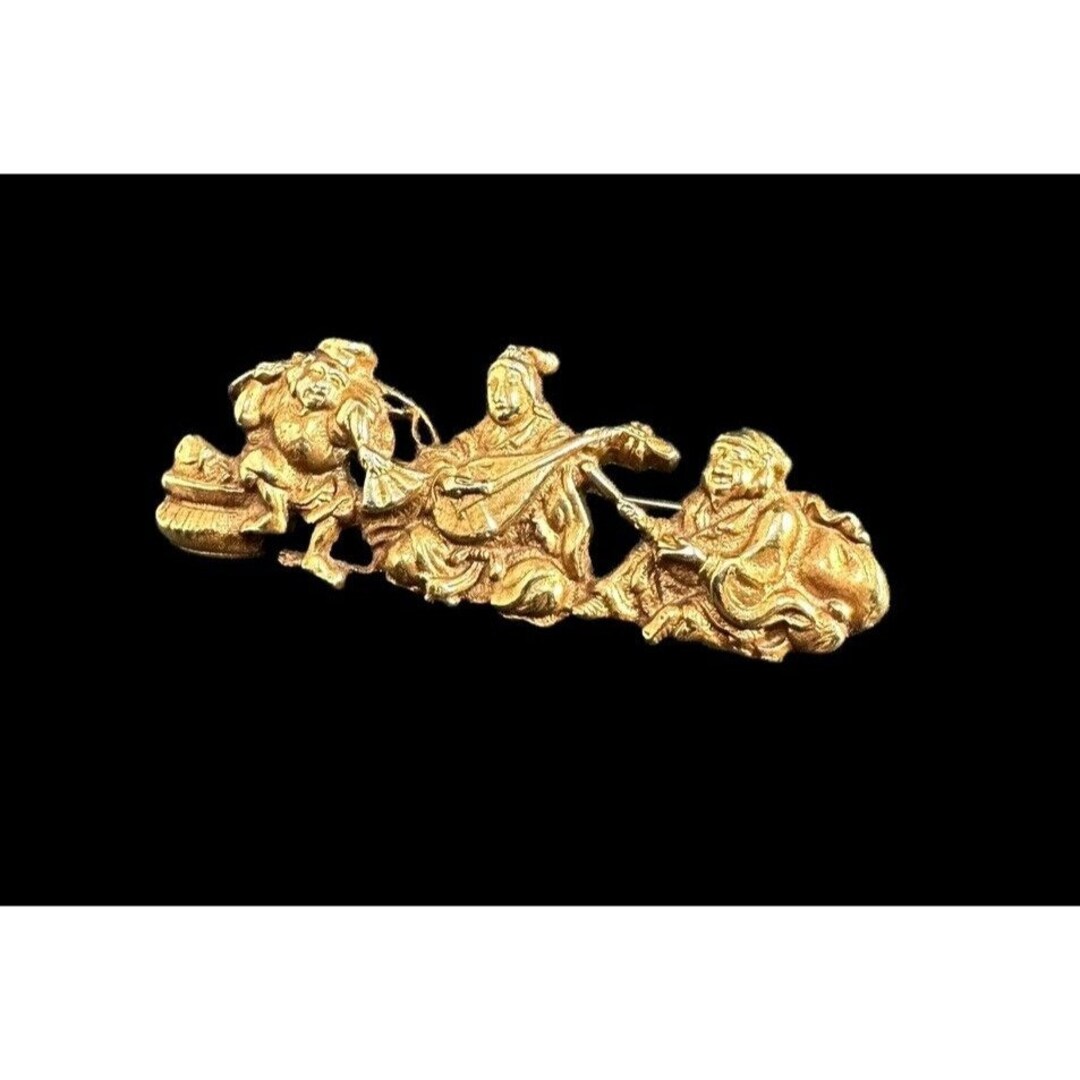 Signed Alva Museum Replicas Chinese Buddha Men's Gold Plated Pin Brooch ...