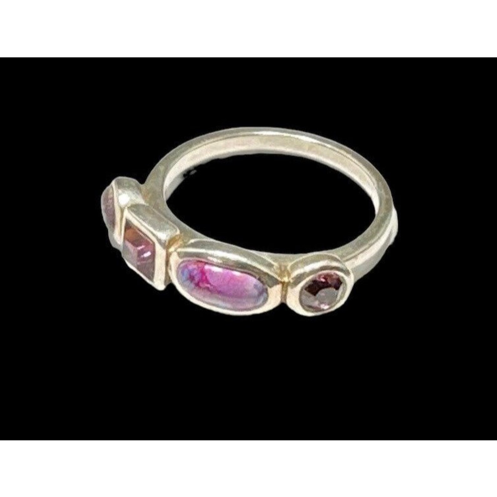 Signed Barse 925 Multi Gemstone Ring Band Size 9 3/4 Pink Hues - Etsy