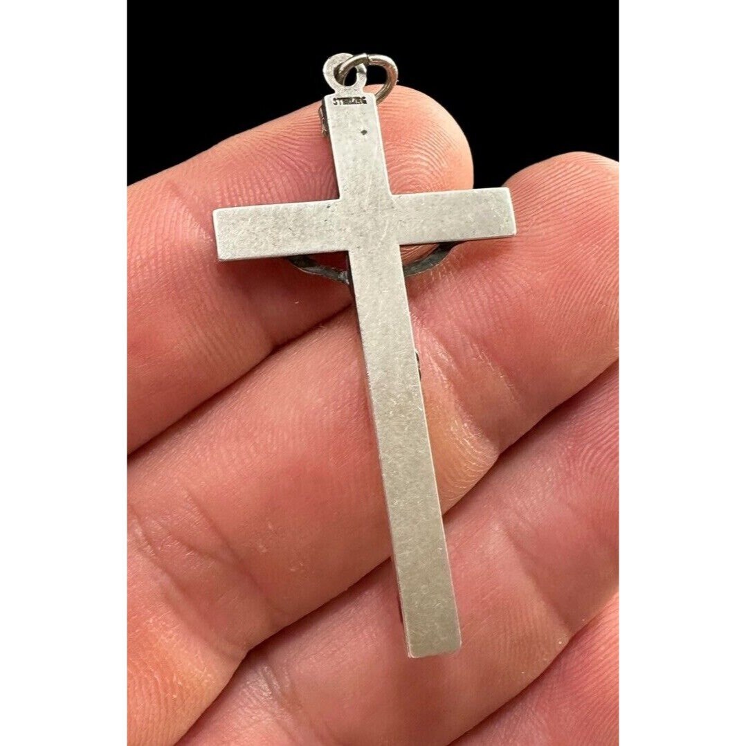 Vintage INRI Italy Sterling Silver Cross Pendant Jesus Christ Crucifix ...