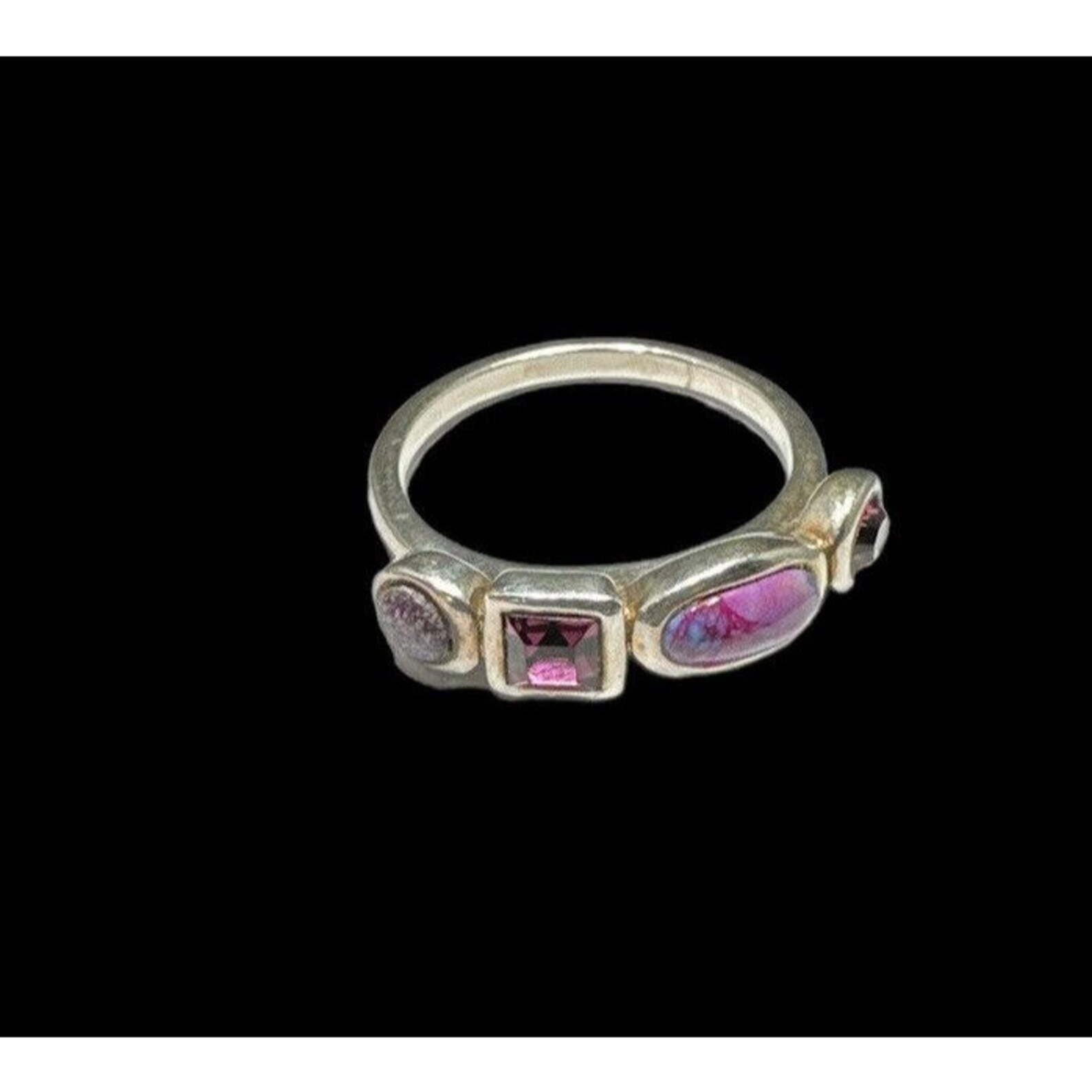 Signed Barse 925 Multi Gemstone Ring Band Size 9 3/4 Pink Hues - Etsy