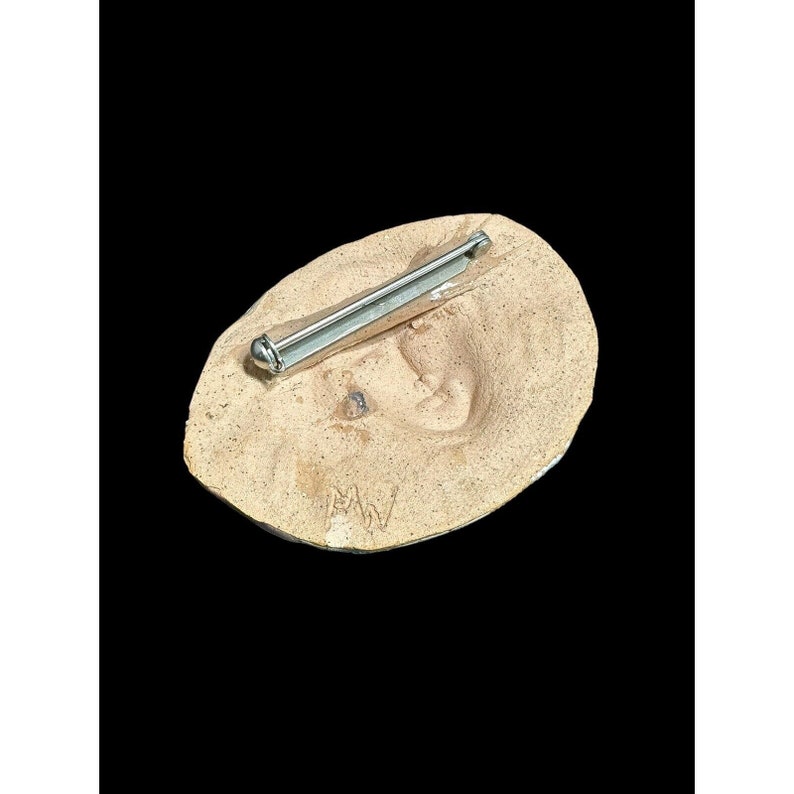 MW Ceramic Brooch Pin Woman Wearing Make up Beauty Designer Hand ...