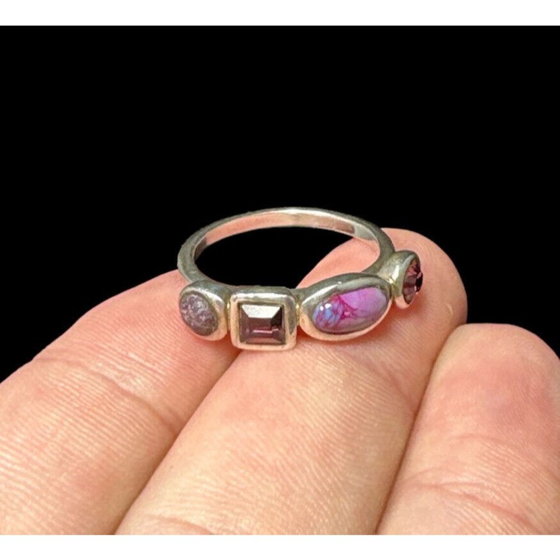 Signed Barse 925 Multi Gemstone Ring Band Size 9 3/4 Pink Hues - Etsy