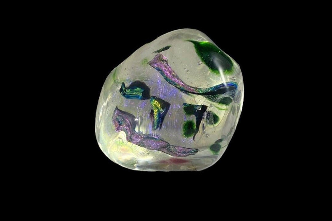 Timothy E Landers Dichroic Glass "moon Rock" Paperweight 2 3/4 Inch ...