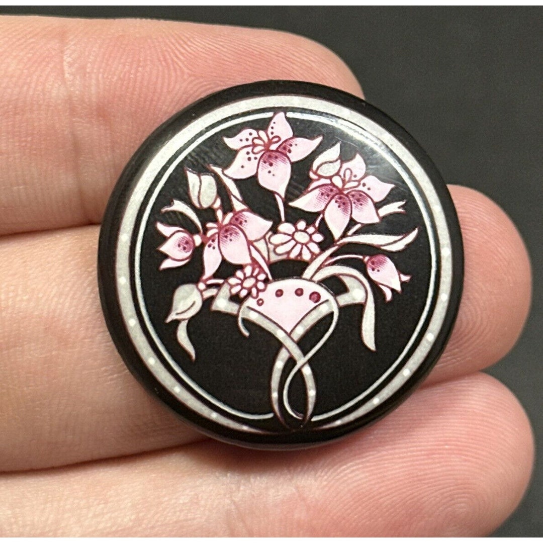 Signed Michaela Frey Round Flower Brooch Pin Bouquet Handmade in ...