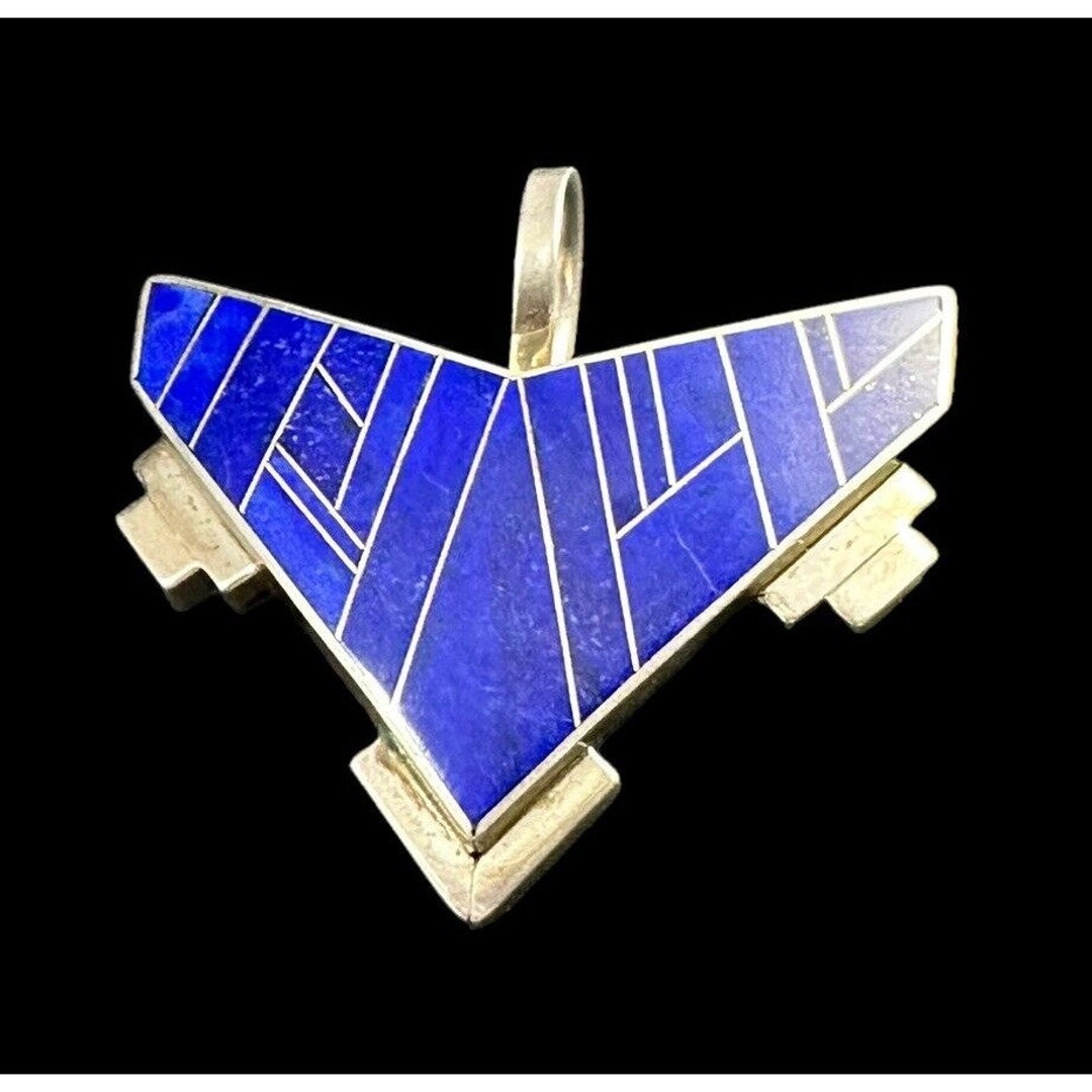 Pendant Ray Tracey Navajo Sterling Silver Lapis Lazuli Inlay Signed ...