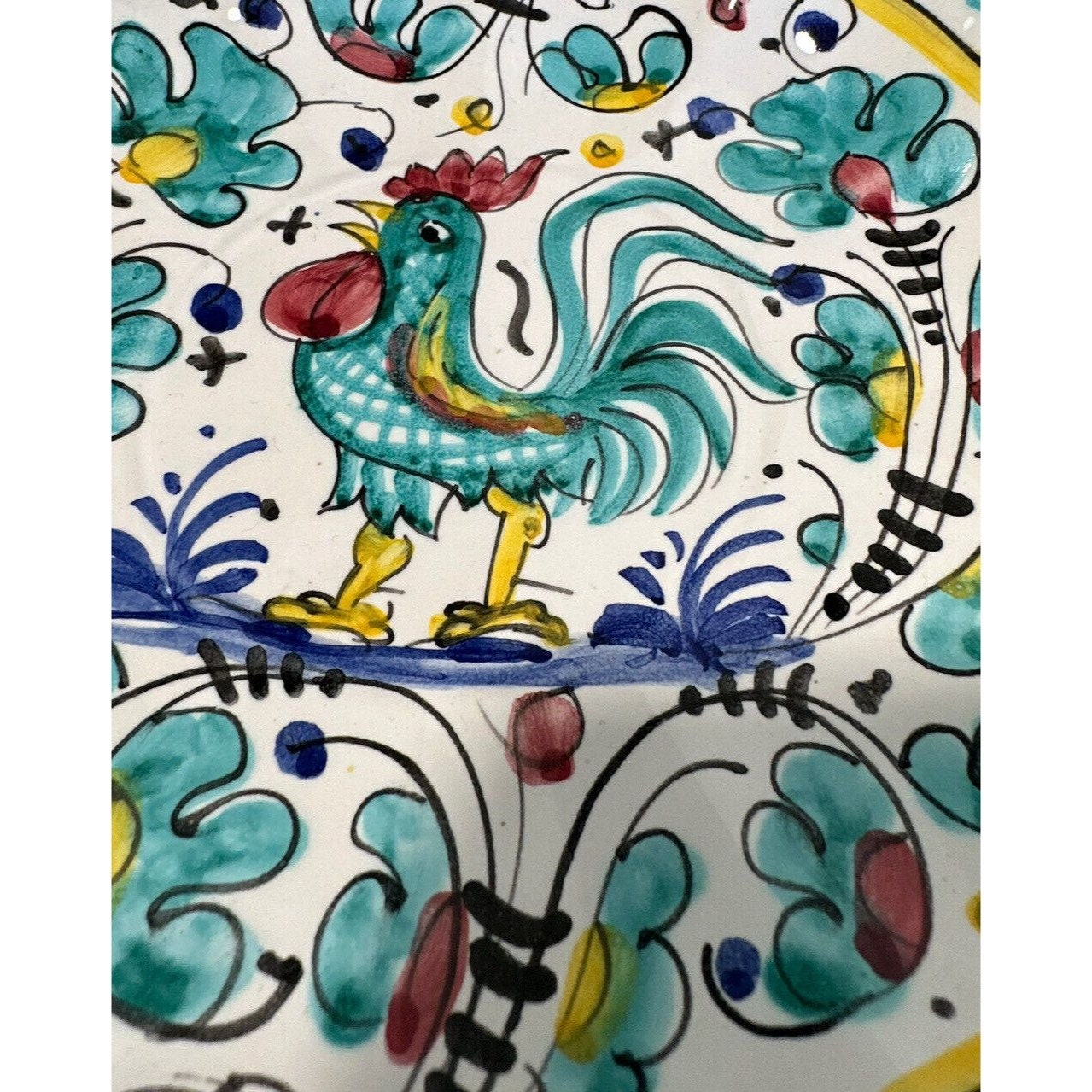 Vintage Deruta Italy Rooster Hand Painted Pottery Art Wall Hanging ...