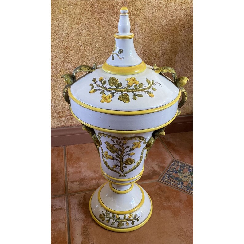 Meiselman Imports Italy Hand Painted Statement Vase Yellow - Etsy