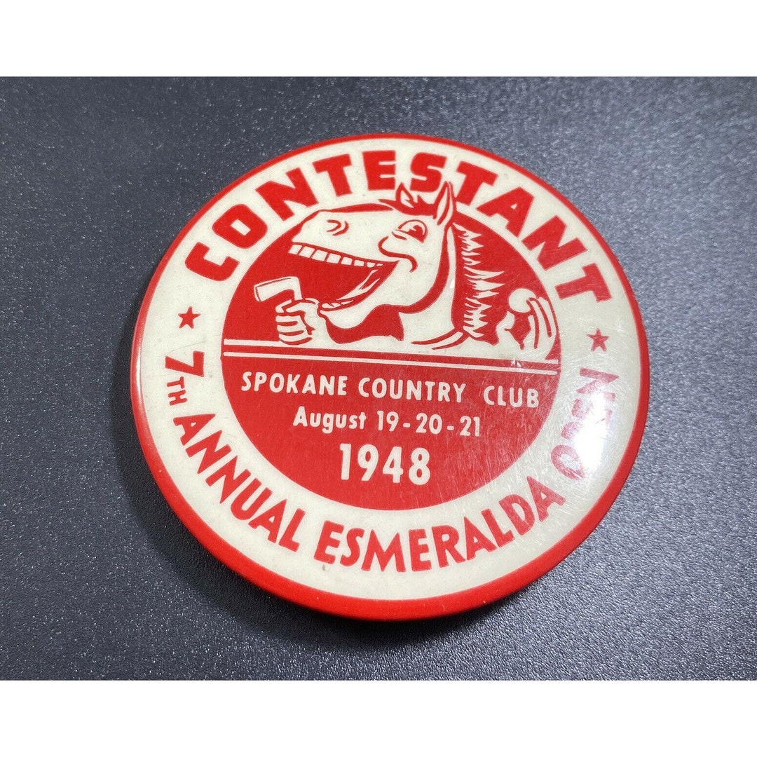 Vintage 1948 Spokane Country Club Contestant Golf Badge Pin Esmeralda ...