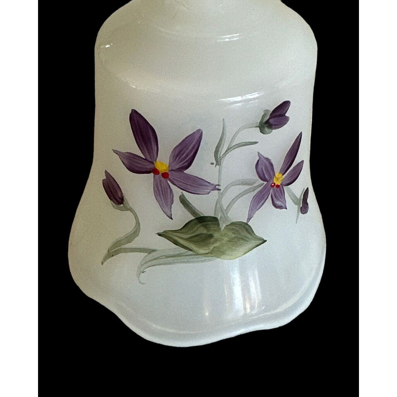 Vintage Fenton Opalescent Hand Painted Glass Bell Flowers Signed M ...