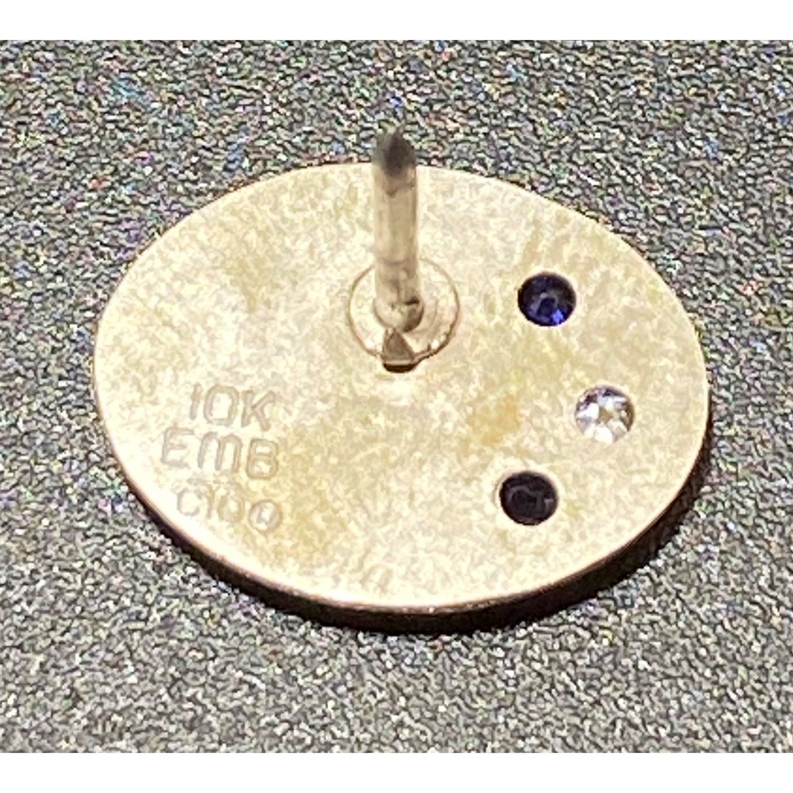 10K EMB CTO Lapel Pin Diamond Sapphire Chips A Two Tone Vintage - Etsy