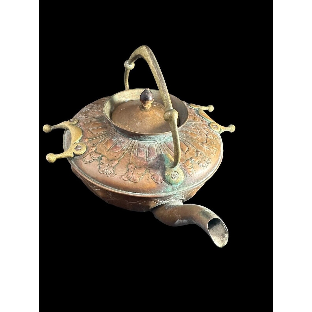 Art Nouveau WMF Copper Brass German Tilting Tea Kettle With Handle ...