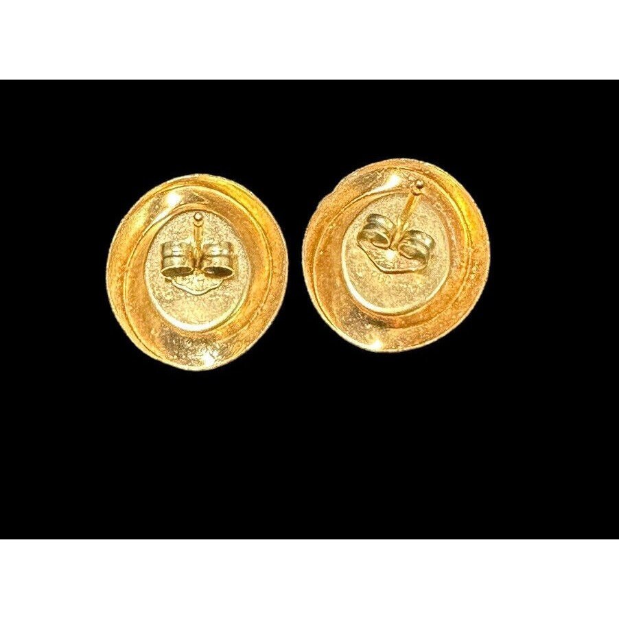 Peter Brams Designs PBD 14k Earrings Oval Dome Yellow Gold Signed Fine ...