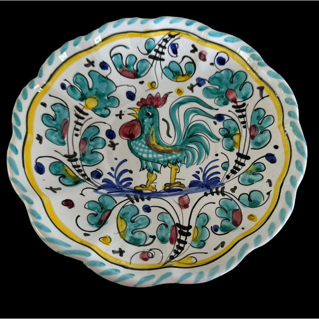 Vintage Deruta Italy Rooster Hand Painted Pottery Art Wall Hanging ...