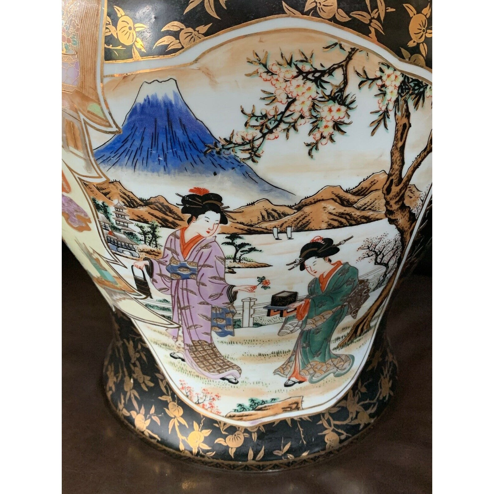 Japanese Vintage Satsuma TALL Vase - Shimazu Family Crest - Etsy